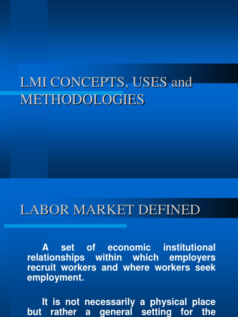 41 Lmi Concepts, Uses and Methodologies | PDF | Labour Economics ...