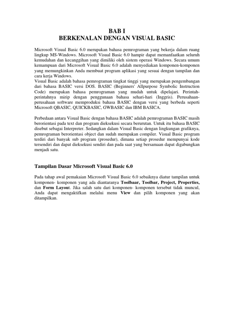 Dasar-Dasar Visual Basic | PDF