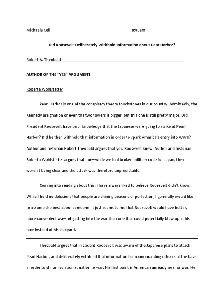 Pearl Harbor Debate | Download Free PDF | Franklin D. Roosevelt ...