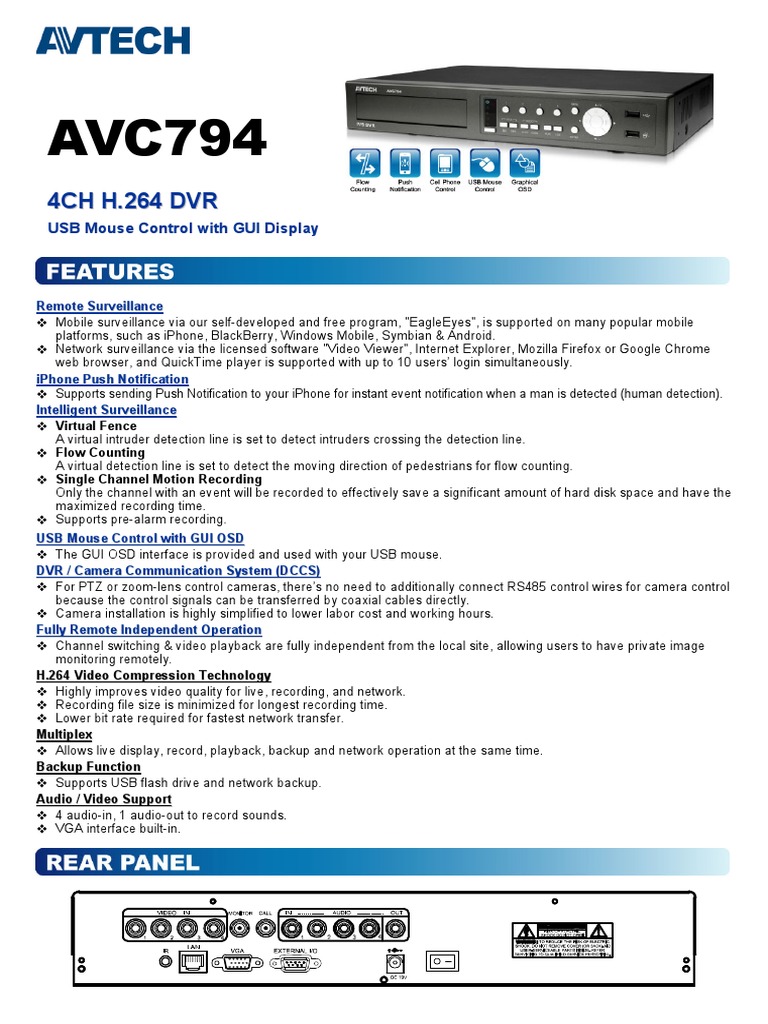 4CH H.264 DVR with USB Control and Mobile Surveillance | PDF | Video ...