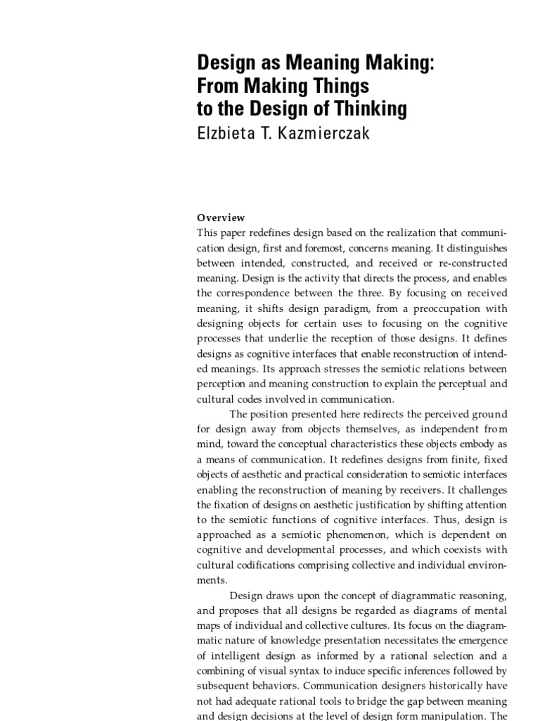 Design As Meaning Making - p45 | PDF | Design | Conceptual Model