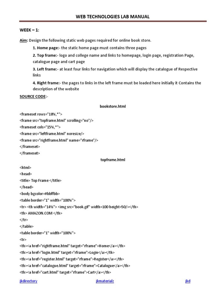WEB TECHNOLOGIES LAB MANUAL CSS STYLES | PDF