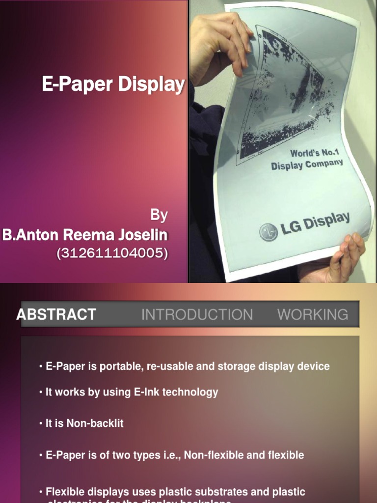 Flexible E-Paper Technology Overview | PDF | Art | Technology & Engineering