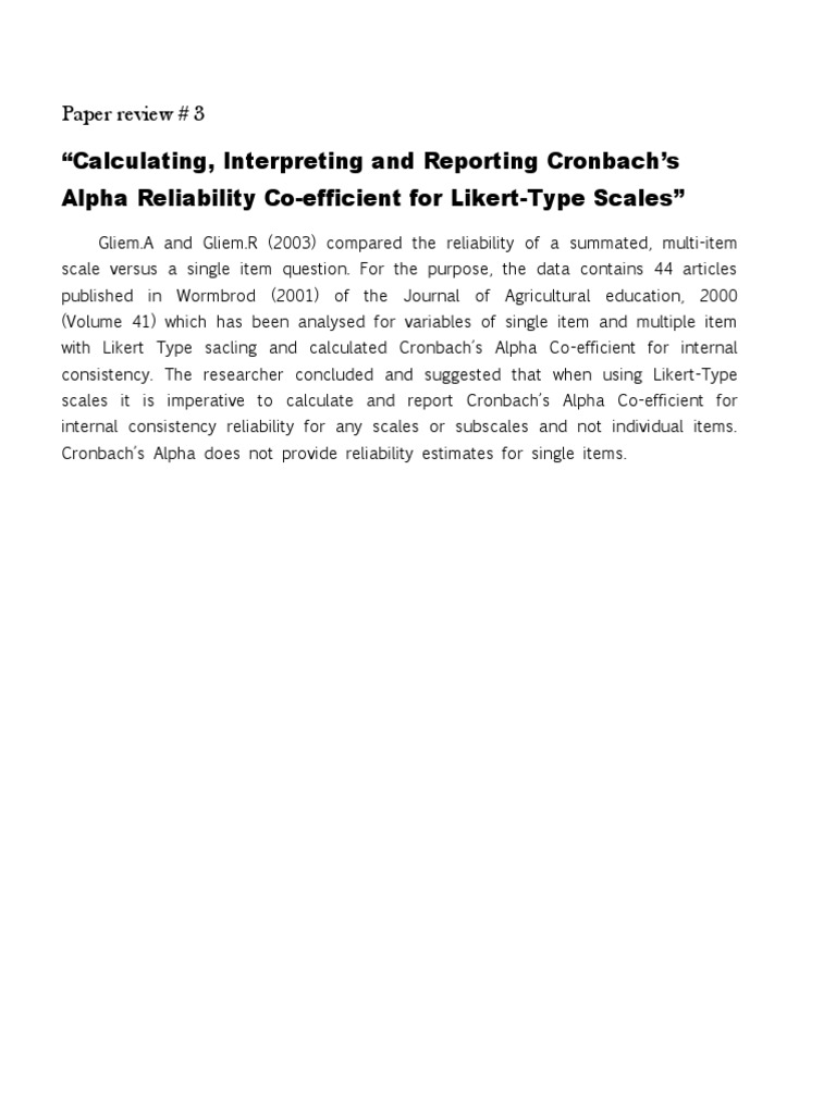 Calculating, Interpreting and Reporting Cronbach's Alpha Reliability Co ...