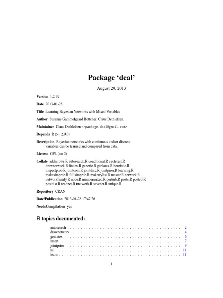 Package Deal': R Topics Documented | Download Free PDF | Parameter (Computer Programming ...