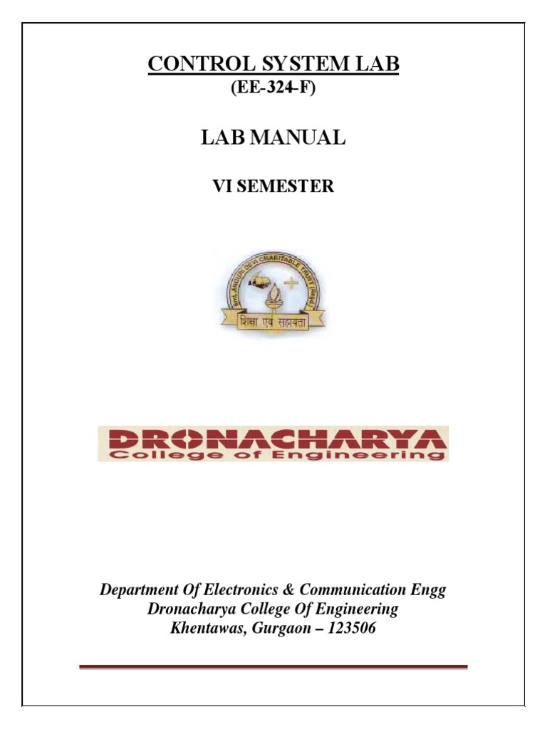 Control System Lab Manual | PDF | Programmable Logic Controller | Control System