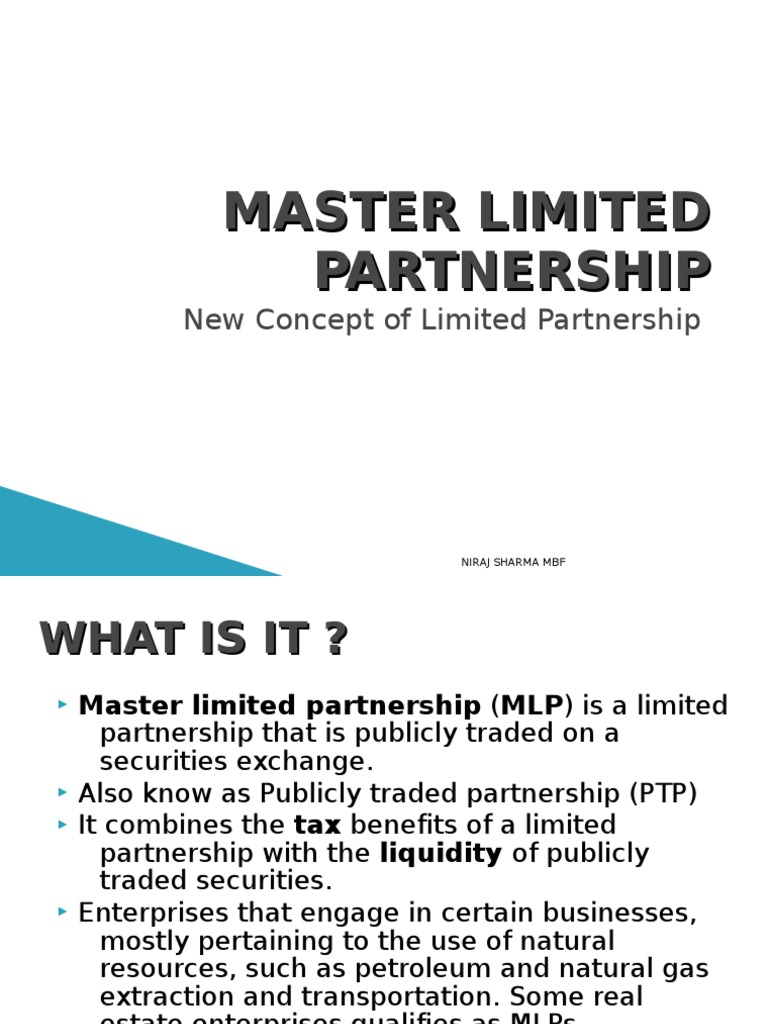 Master Limited Partnership | PDF | Investing | Corporations