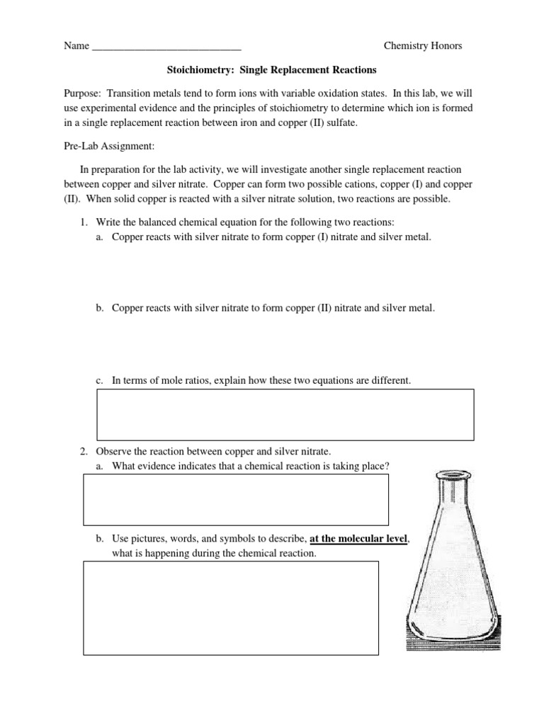 Lab Stoichiometry Iron With Copper II Sulfate | PDF | Stoichiometry ...
