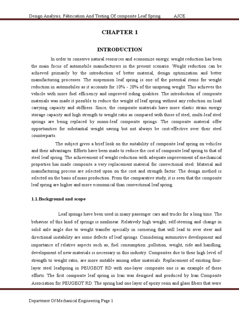 Composite Leaf Spring | PDF | Composite Material | Fatigue (Material)