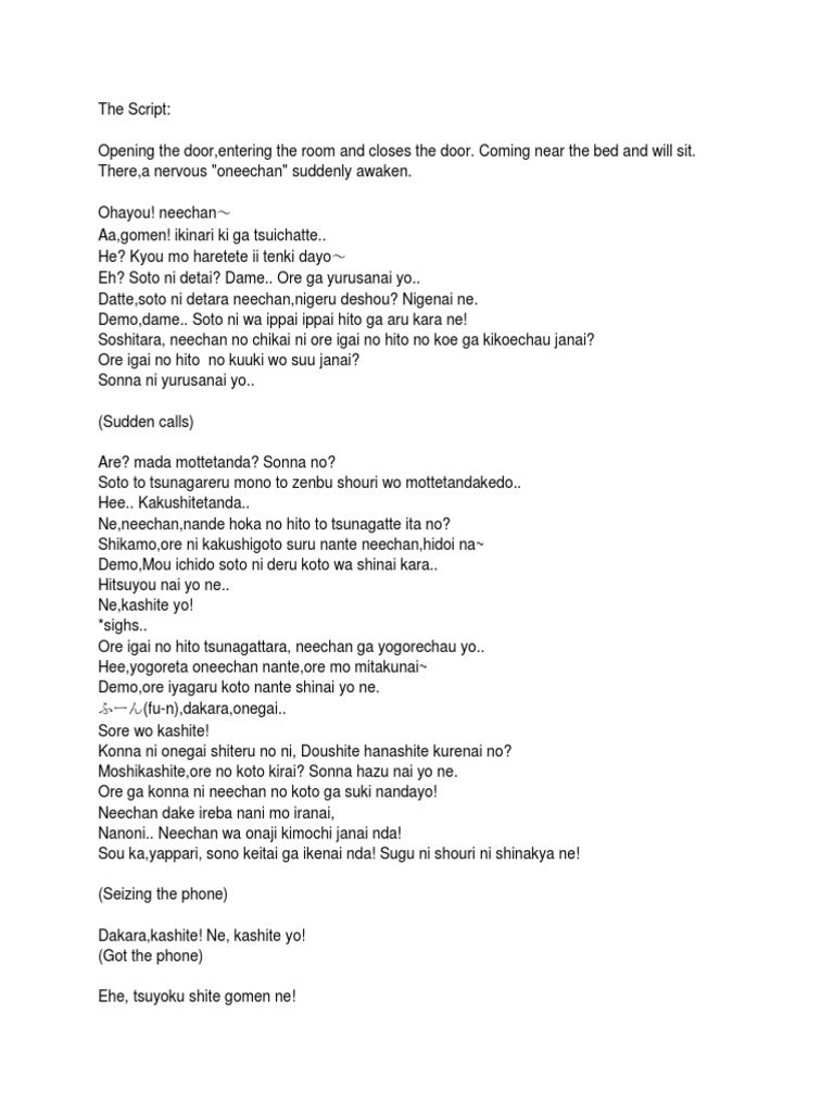 Yandere Voice Acting Script | PDF