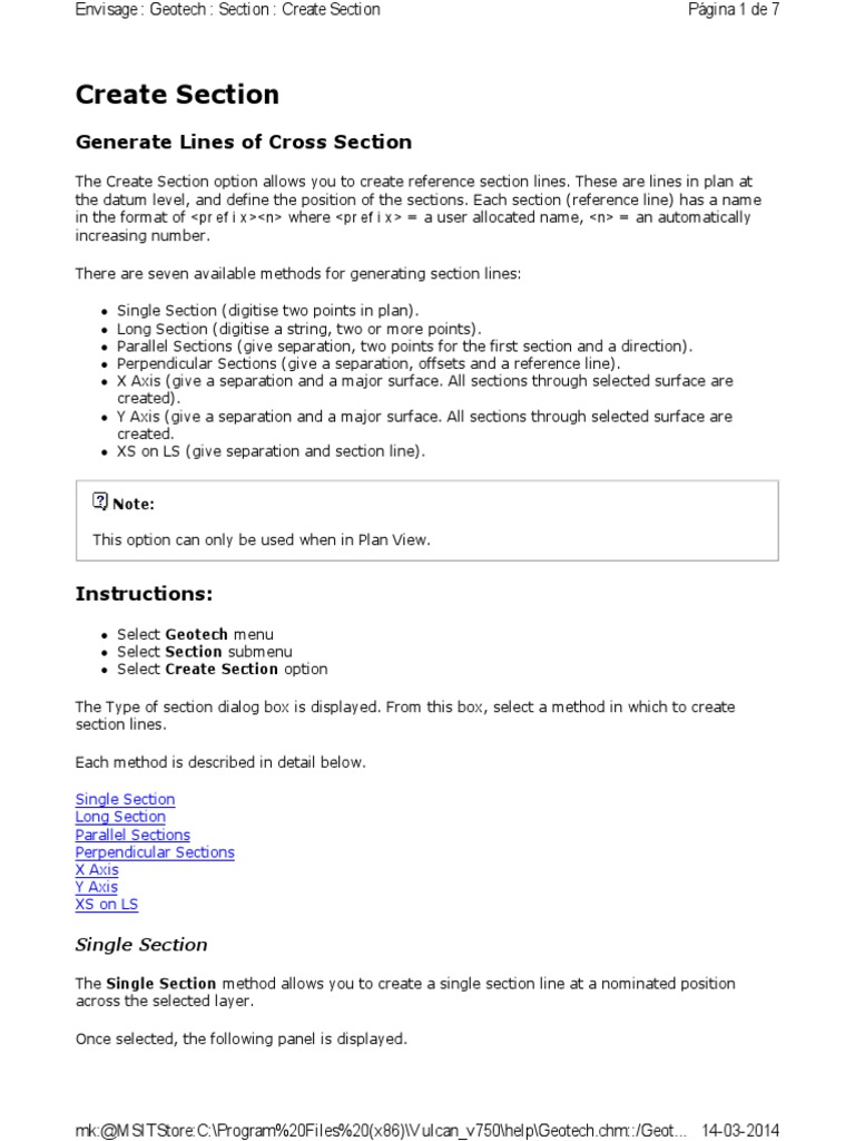Create Section: Generate Lines of Cross Section | PDF | Cartesian ...