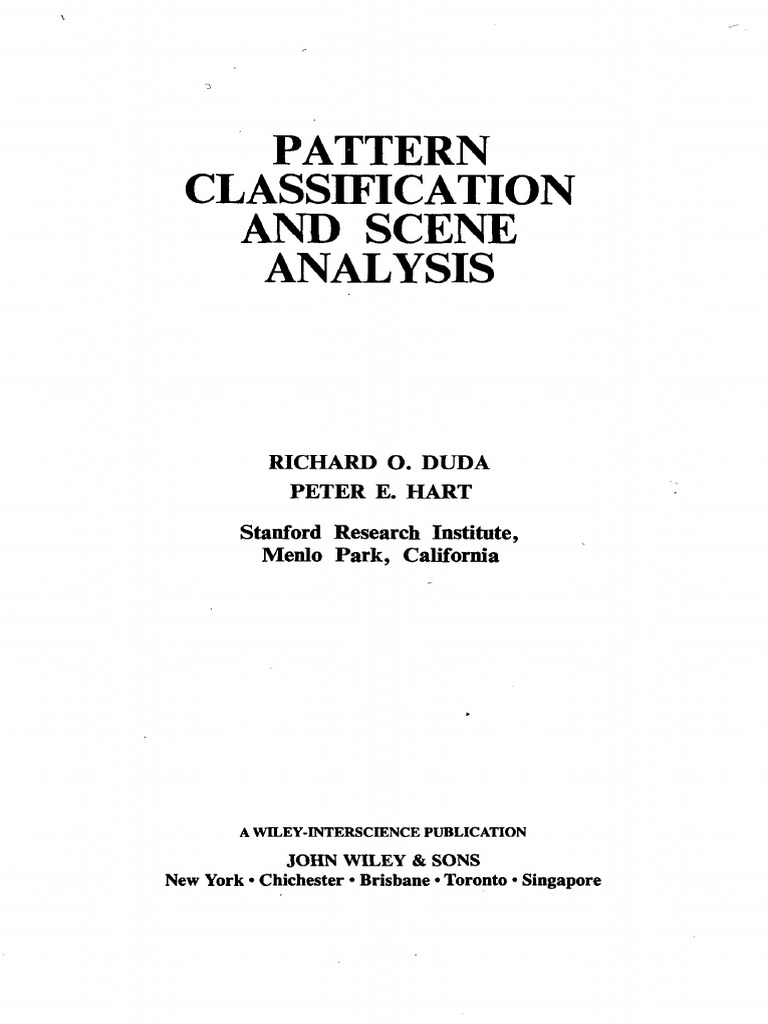 Pattern Classification and Scene Analysis PDF | PDF | Cluster Analysis | Statistical Classification