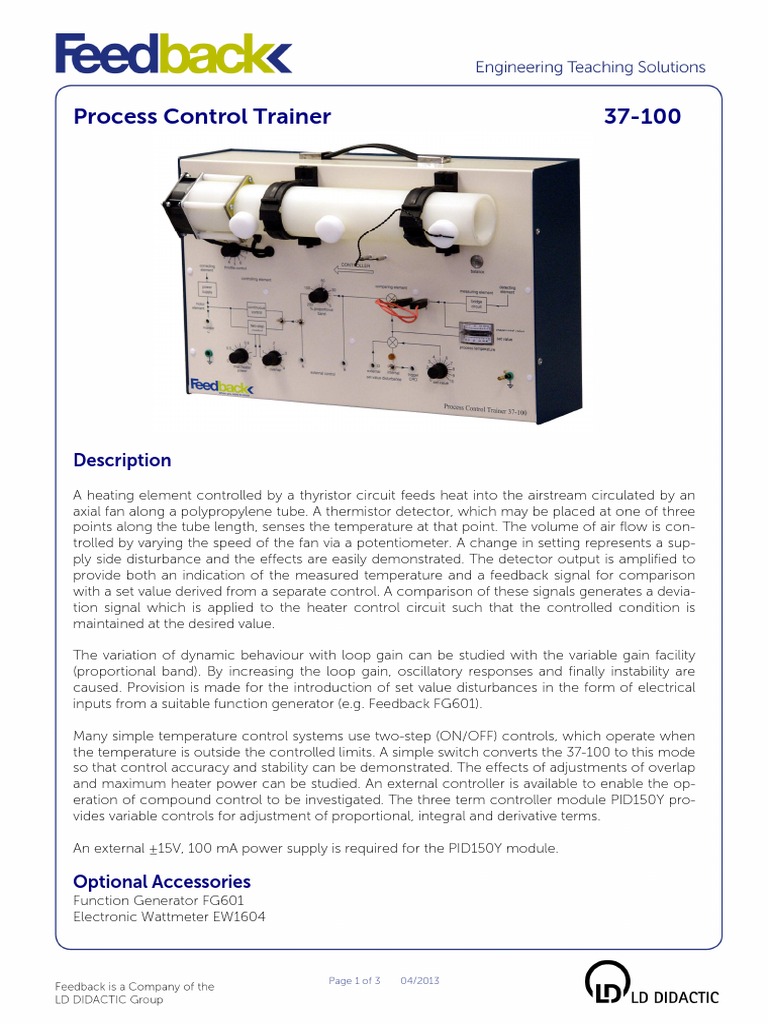 Process Control Trainer | PDF | Detector (Radio) | Vacuum Tube