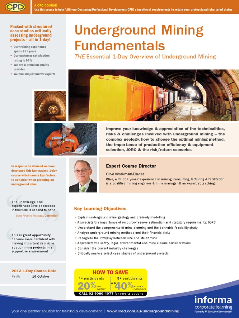 Underground Mining Fundamentals P13GR37WEBPDF | PDF | Mining | Business