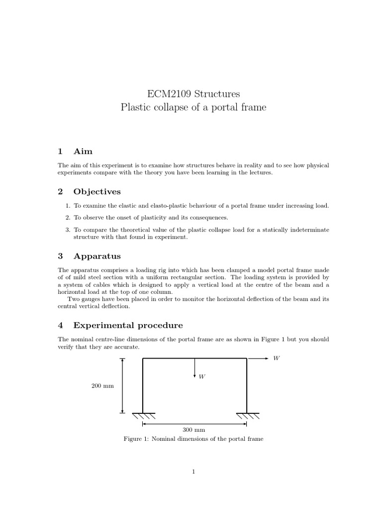 Structures Plastic Collapse of A Portal Frame | PDF | Plasticity ...