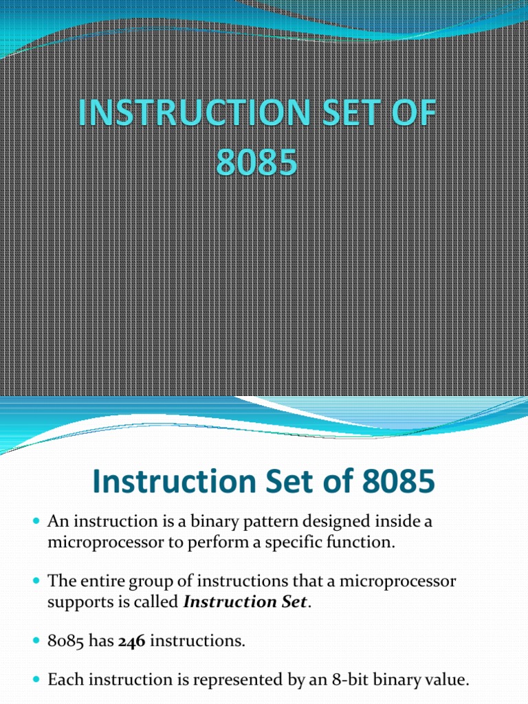 Instruction Set of 8085 | PDF | Computers