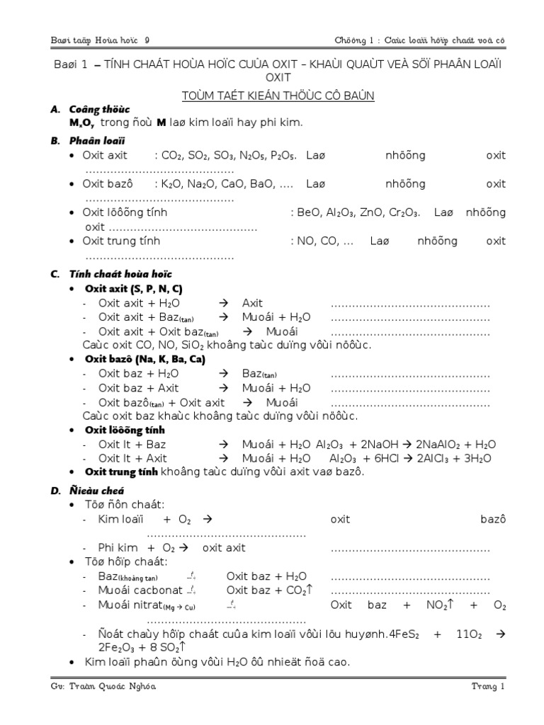 Bai 1 TCHH Oxit Day Them | PDF | Transition Metals | Crystalline Solids