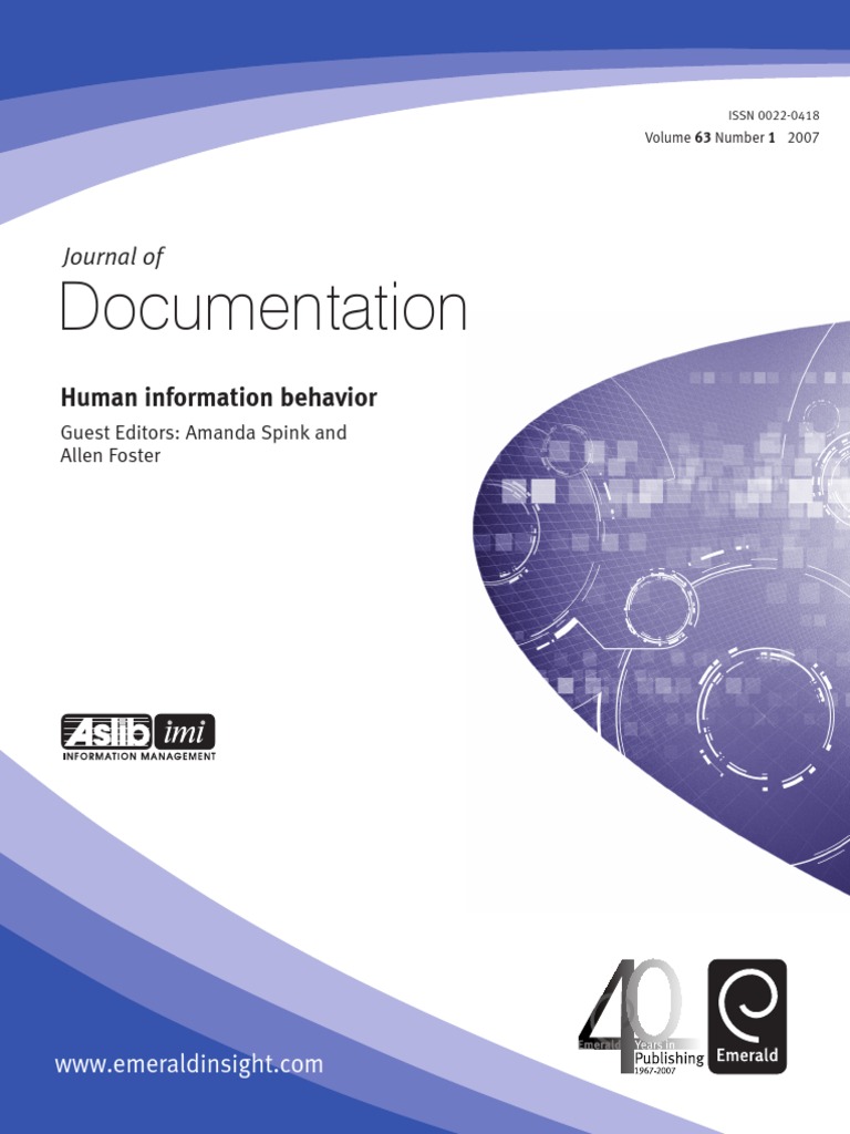 Human Information Behavior Journal Of Documentation Pdf Visual