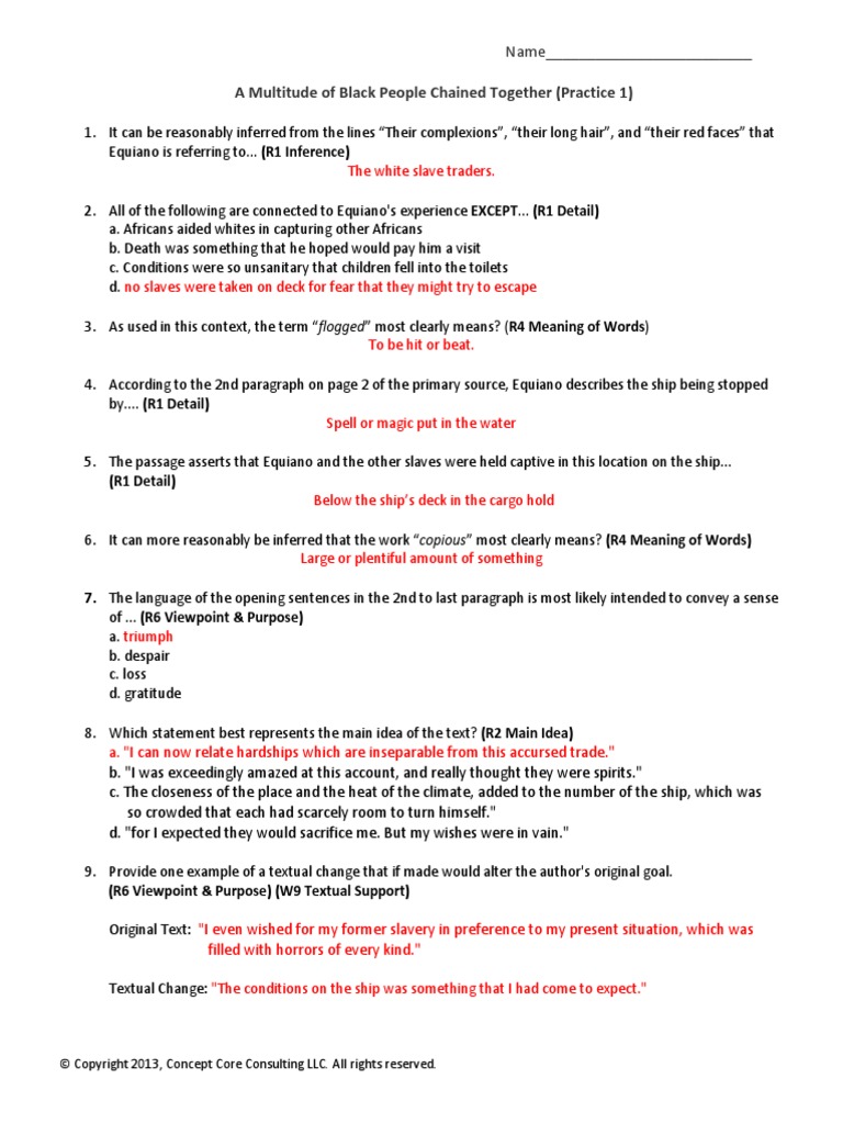 Soss - A Multitude of Black People Chained Together Answers | PDF