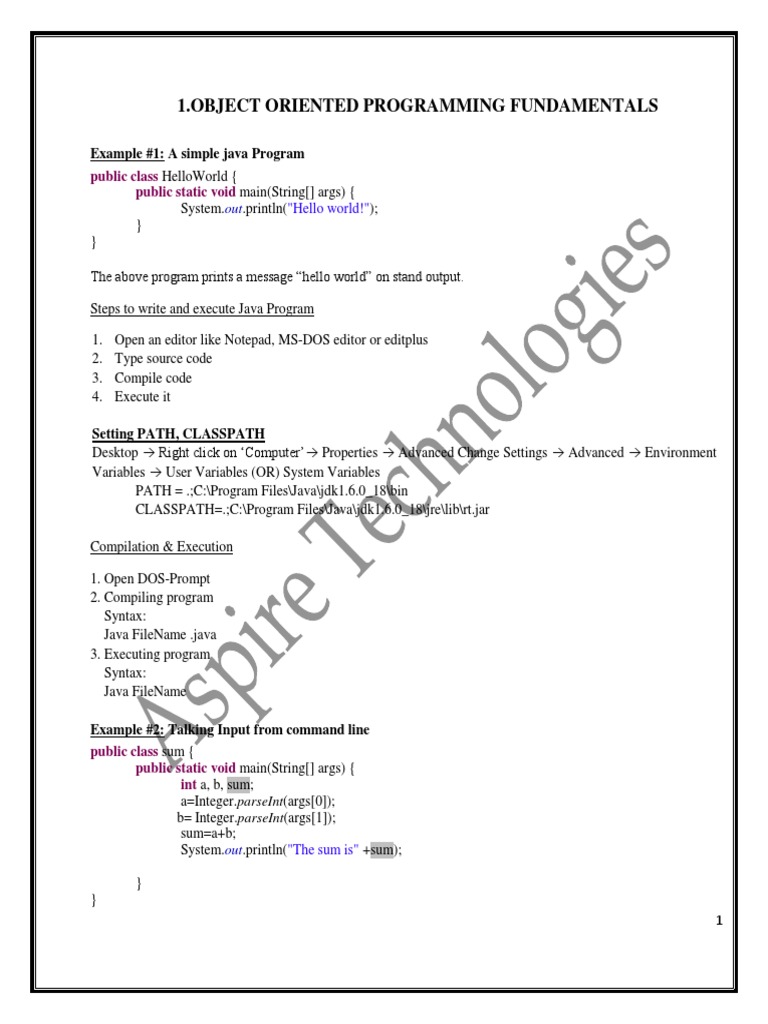 Core Java Lab Excercises | PDF | Java (Programming Language) | Constructor (Object Oriented ...