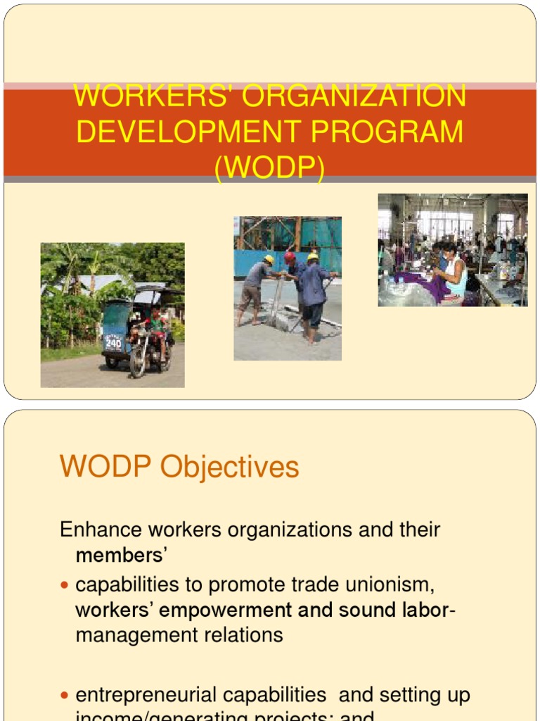 Workers' Organization Development Program (Wodp) Dole-Ncr | Download ...