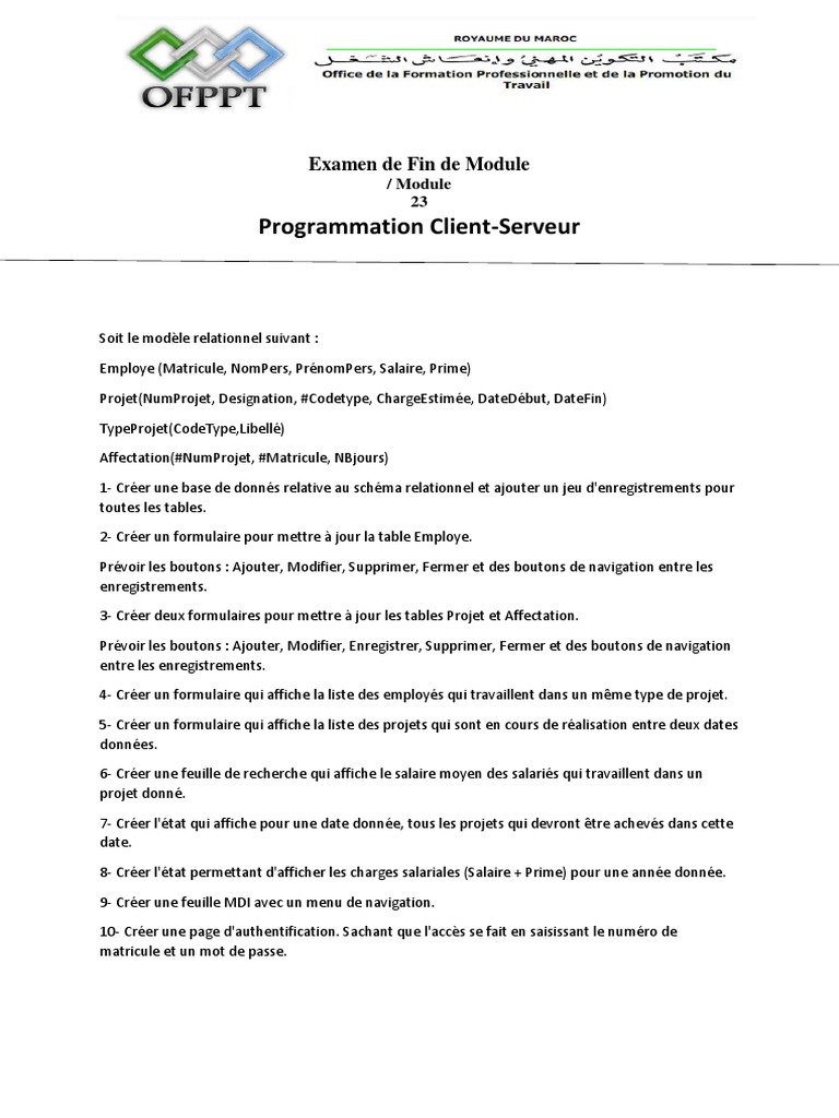 Efm Programmation Client-Serveur V1 | PDF