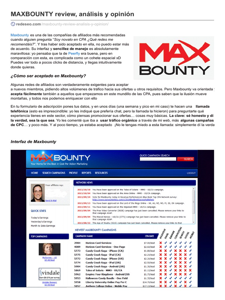 MAXBOUNTY Review Analisis y Opinion | PDF | Ocio