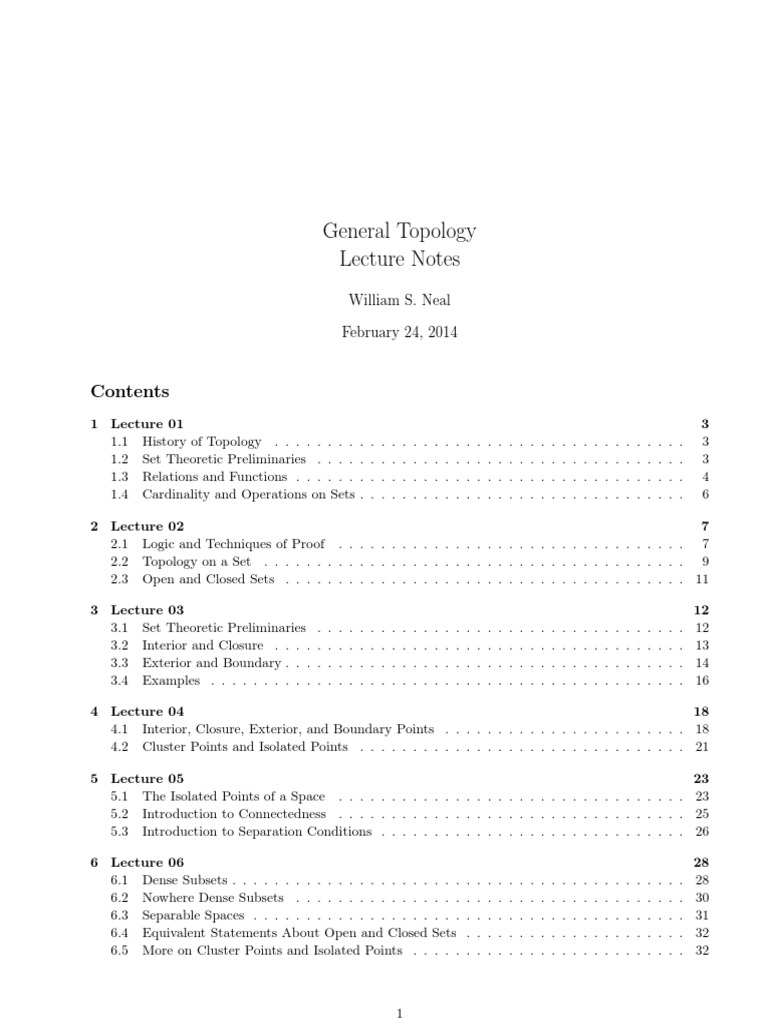 Neal - Topology Lecture Notes 1-16 | PDF | Function (Mathematics ...