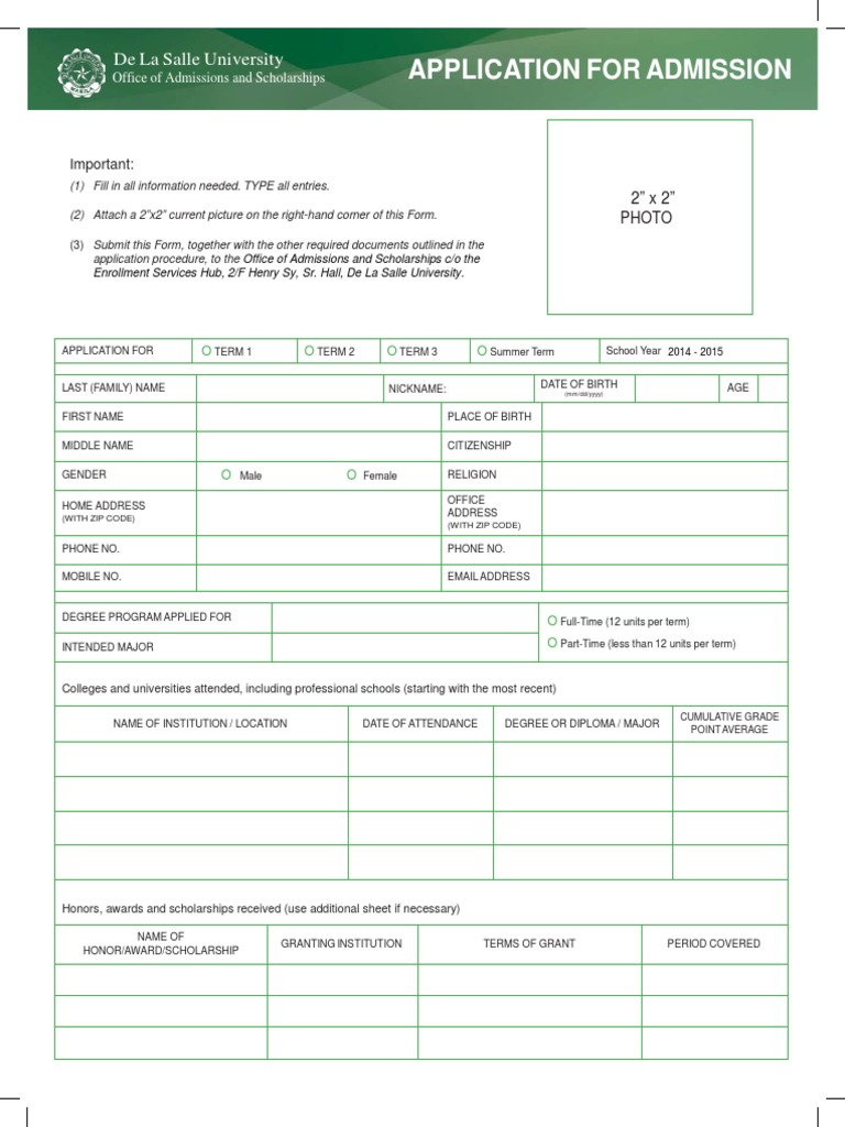 Dlsu Gs Application | PDF | Graduate School | University And College ...