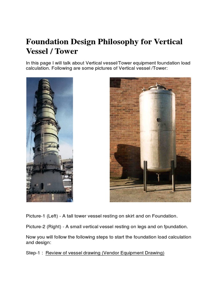 Foundation Design Philosophy For Vertical Vessel | Anchor | Screw