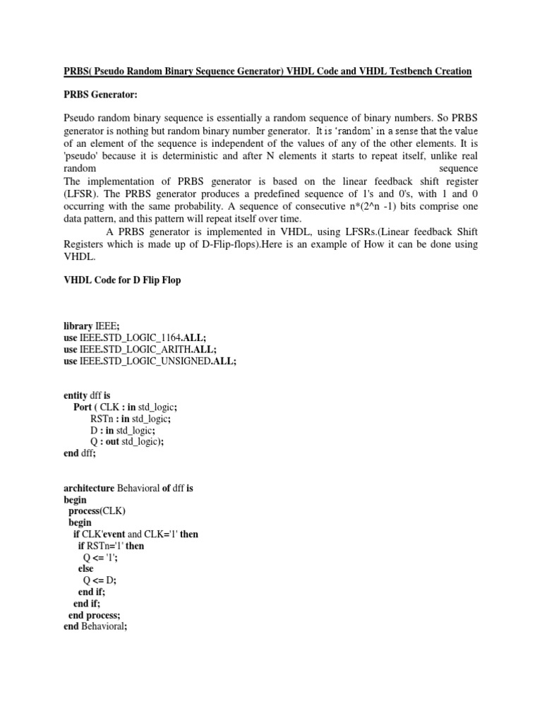 PRBS | PDF | Vhdl | Computer Data