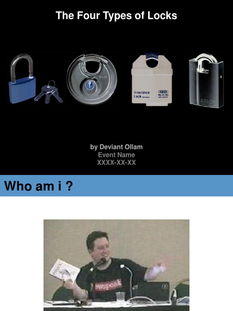 Four Types of Lock Ollam | PDF | Security Technology | Security Engineering
