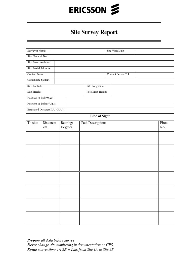 Site Survey Report Template | PDF