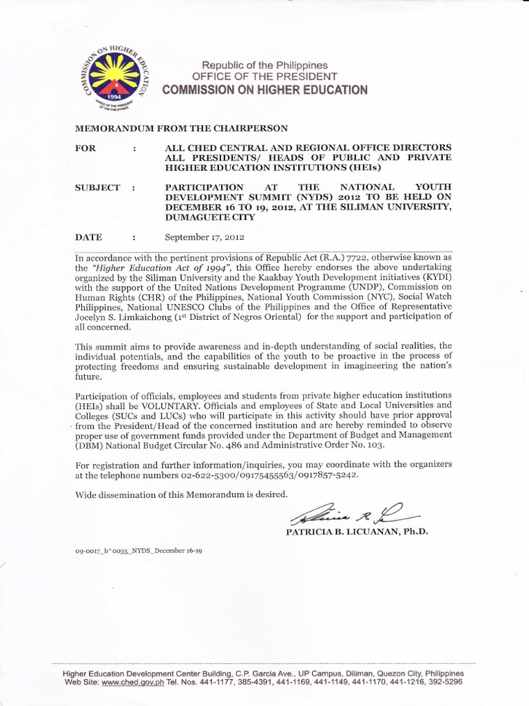 CHED Memo | PDF