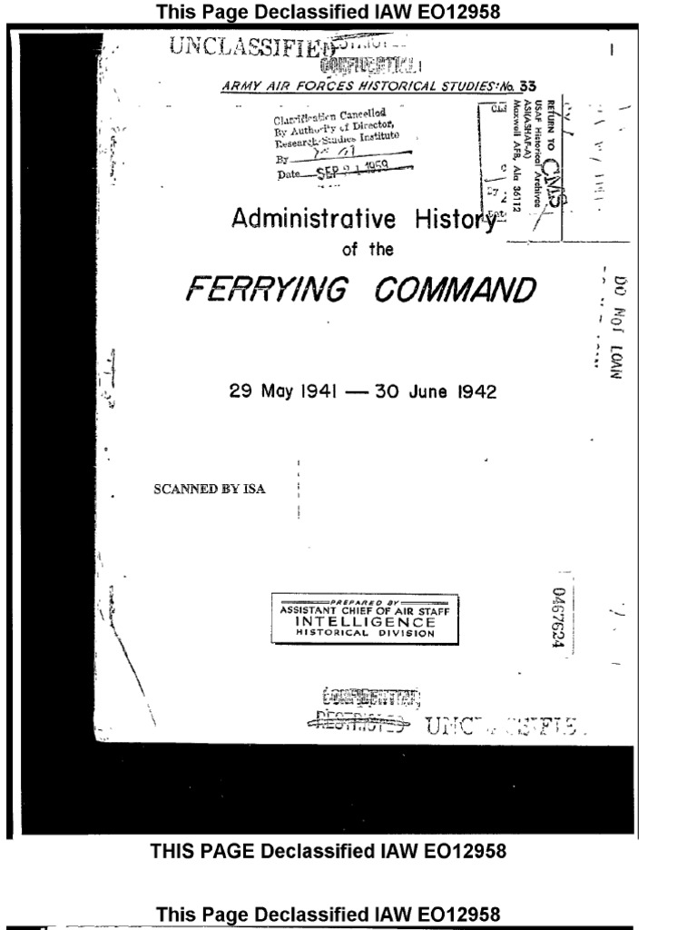 WWII Ferrying Command History | PDF