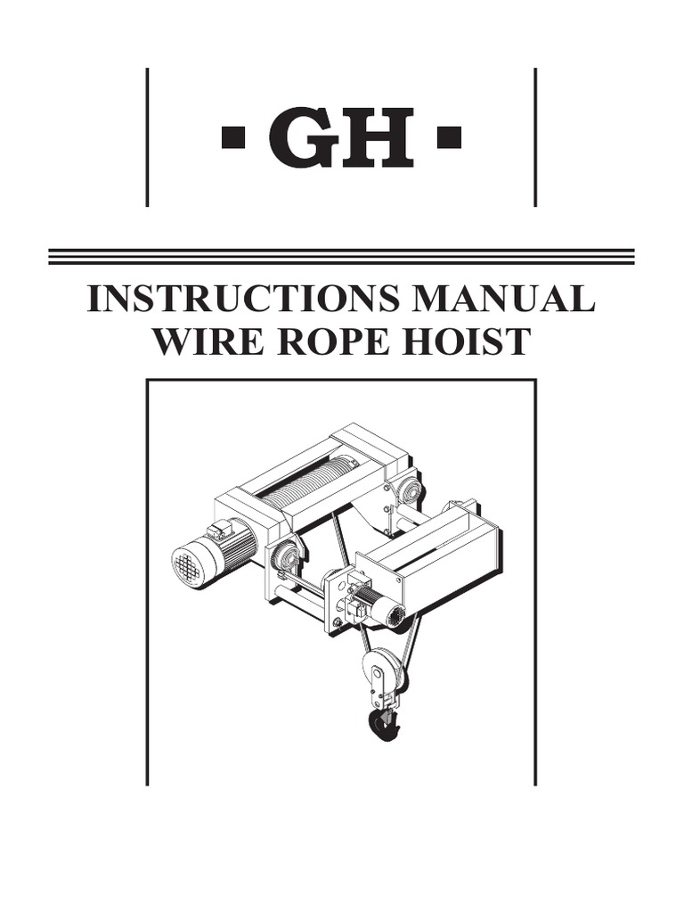 WireRopeHoist - InstructionManual | PDF | Bearing (Mechanical) | Brake