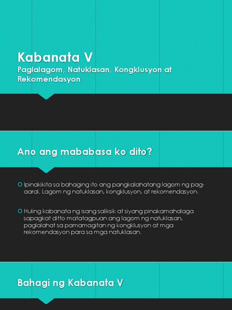 Kabanata 5 Pananaliksik Kabanata 5 1 .pptx KABANATA V Mga Batayang
