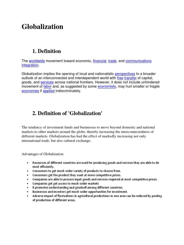 Globalization | PDF | Multinational Corporation | Poverty