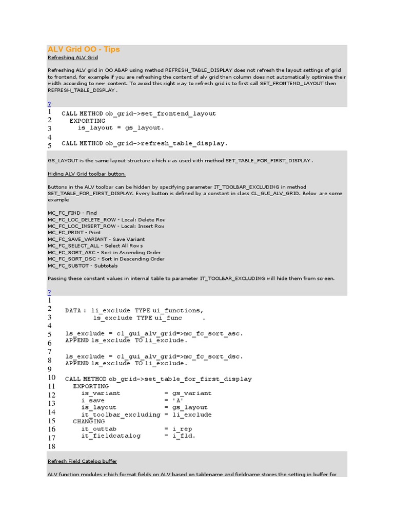 Alv Grid Oo - Tips | PDF
