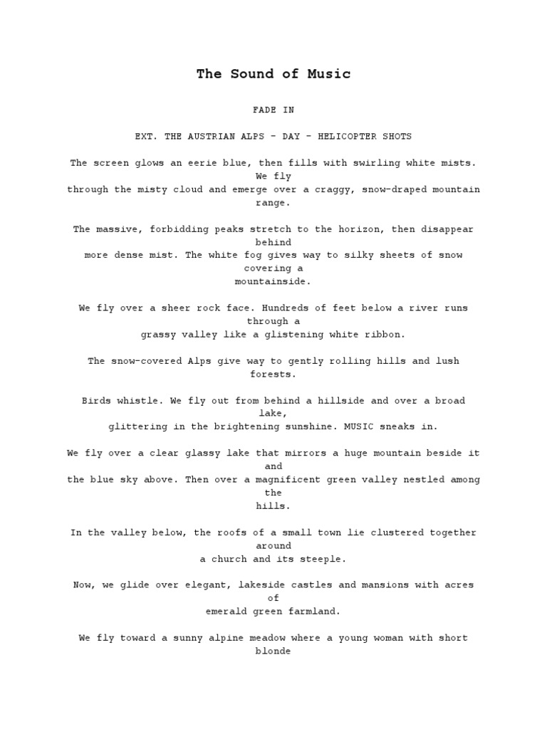 The Sound of Music Script Excerpt | PDF