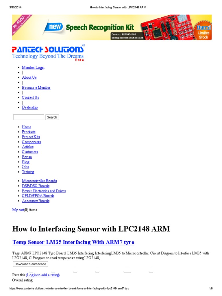 How To Interfacing Sensor With LPC2148 ARM | PDF | Microcontroller ...