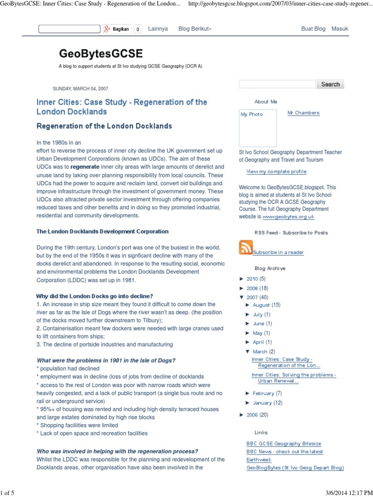 London Docklands Regeneration Case Study | PDF | Urban Renewal | Economies