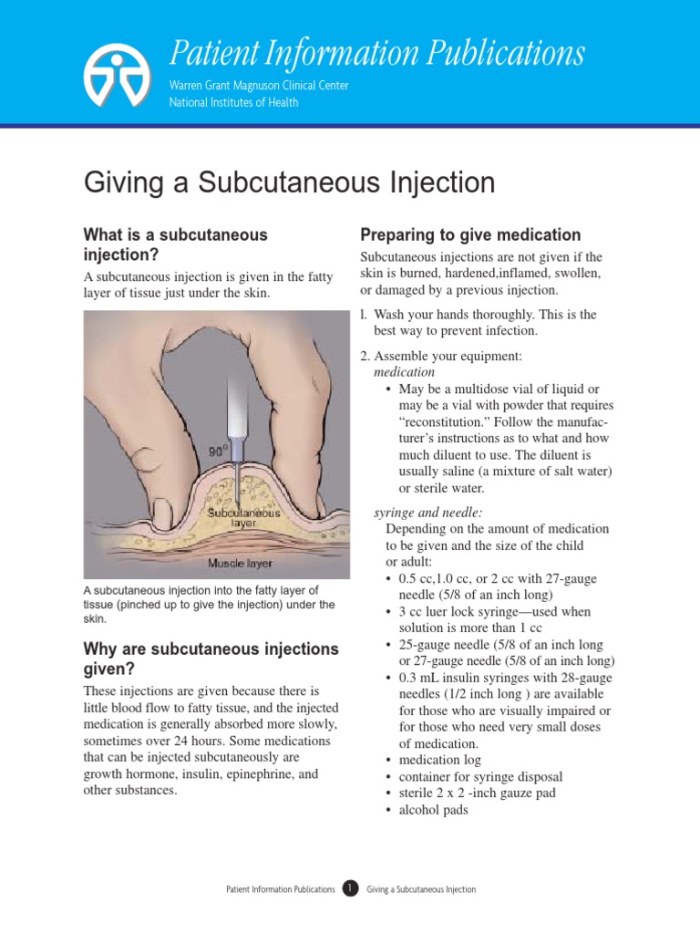 Giving Subcutaneous Injections | Injection (Medicine) | Syringe