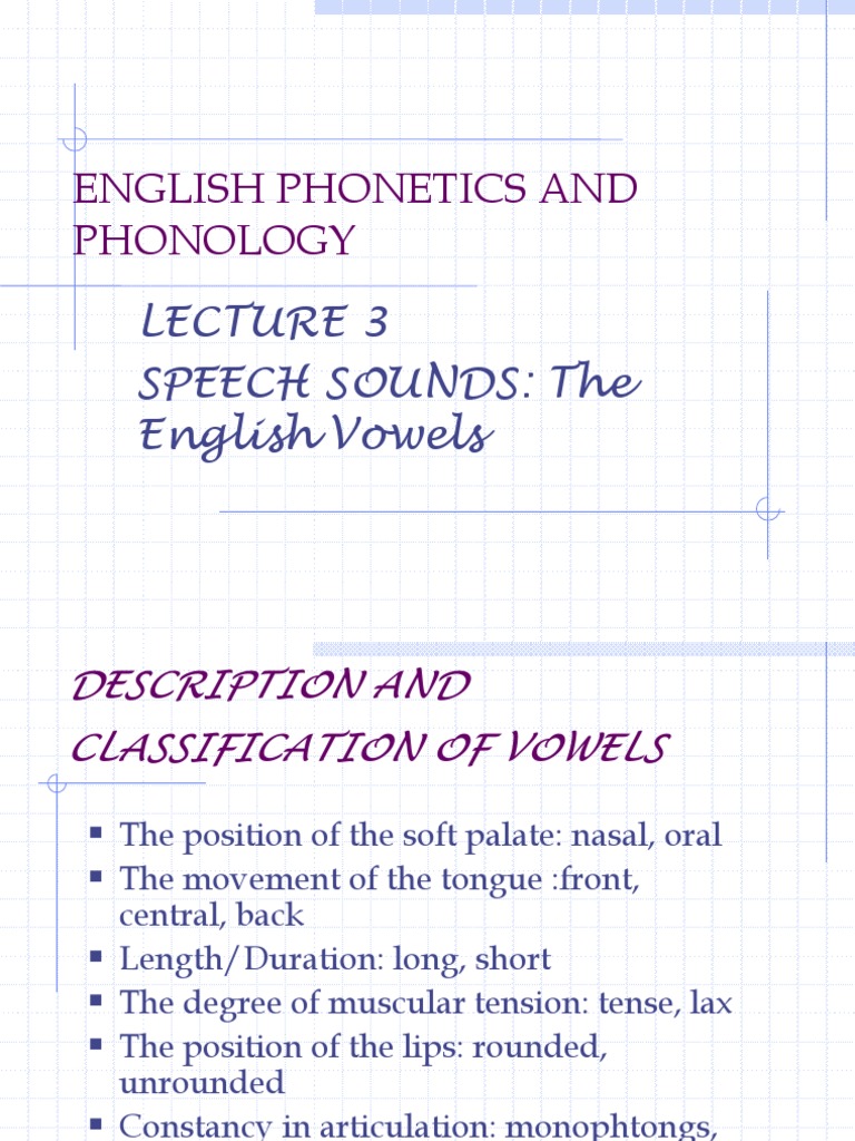 English Vowel | PDF | Vowel | Phonology