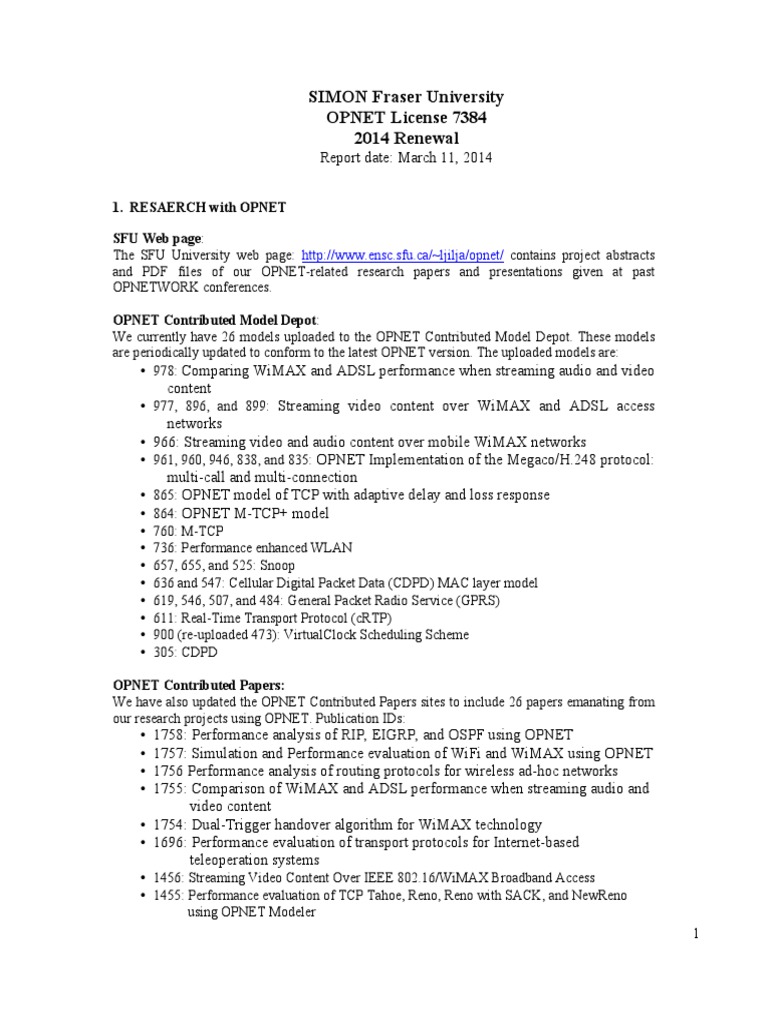 OPNET Teaching Application 7384 | PDF | Transmission Control Protocol | Communications Protocols