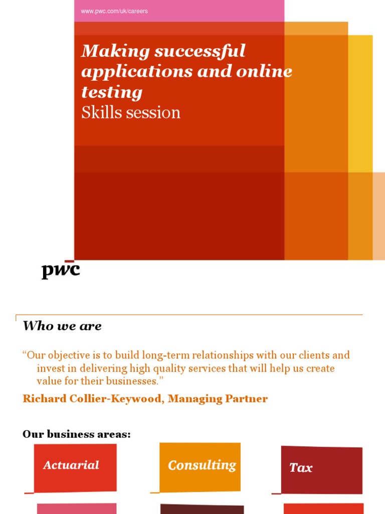PwC Application Success | Psychometrics | Educational Assessment