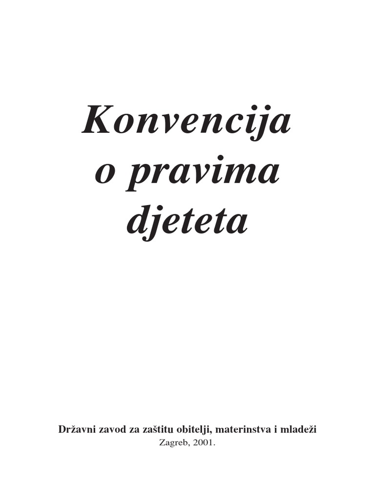 Konvencija o Pravima Djeteta UNICEF | PDF