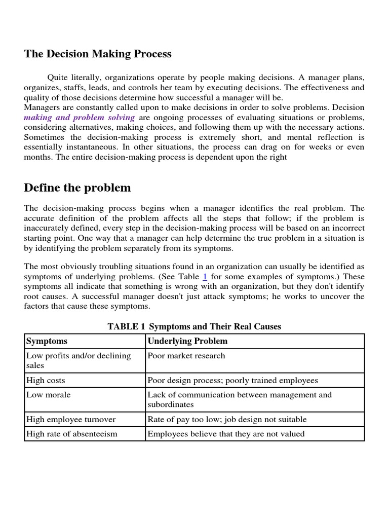 The Decision Making Process | PDF | Decision Making | Rationality