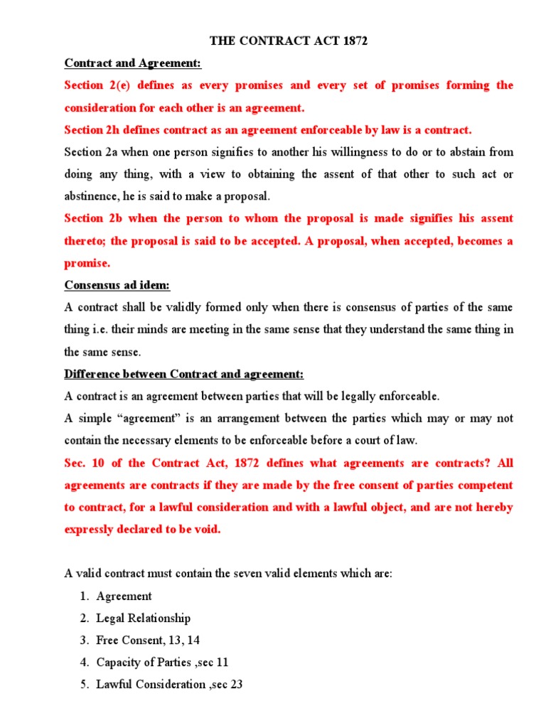 Contract Act 1872 Pakistan | PDF | Misrepresentation | Offer And Acceptance
