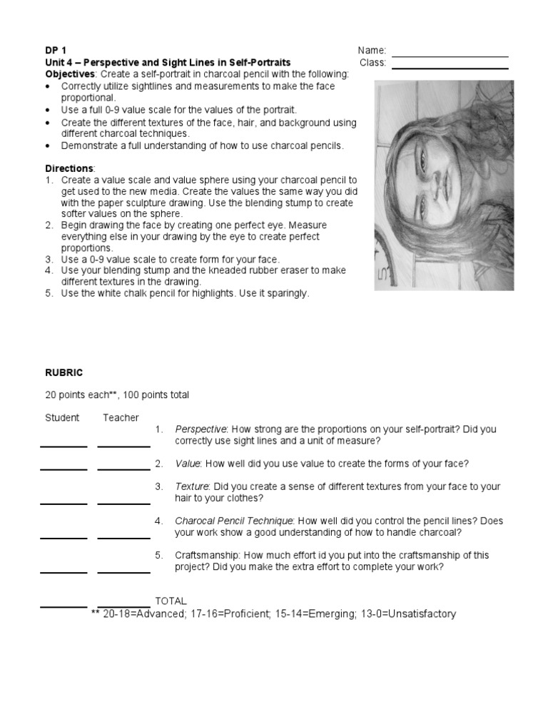 LP Rubric Perspective Self-Portraits | PDF